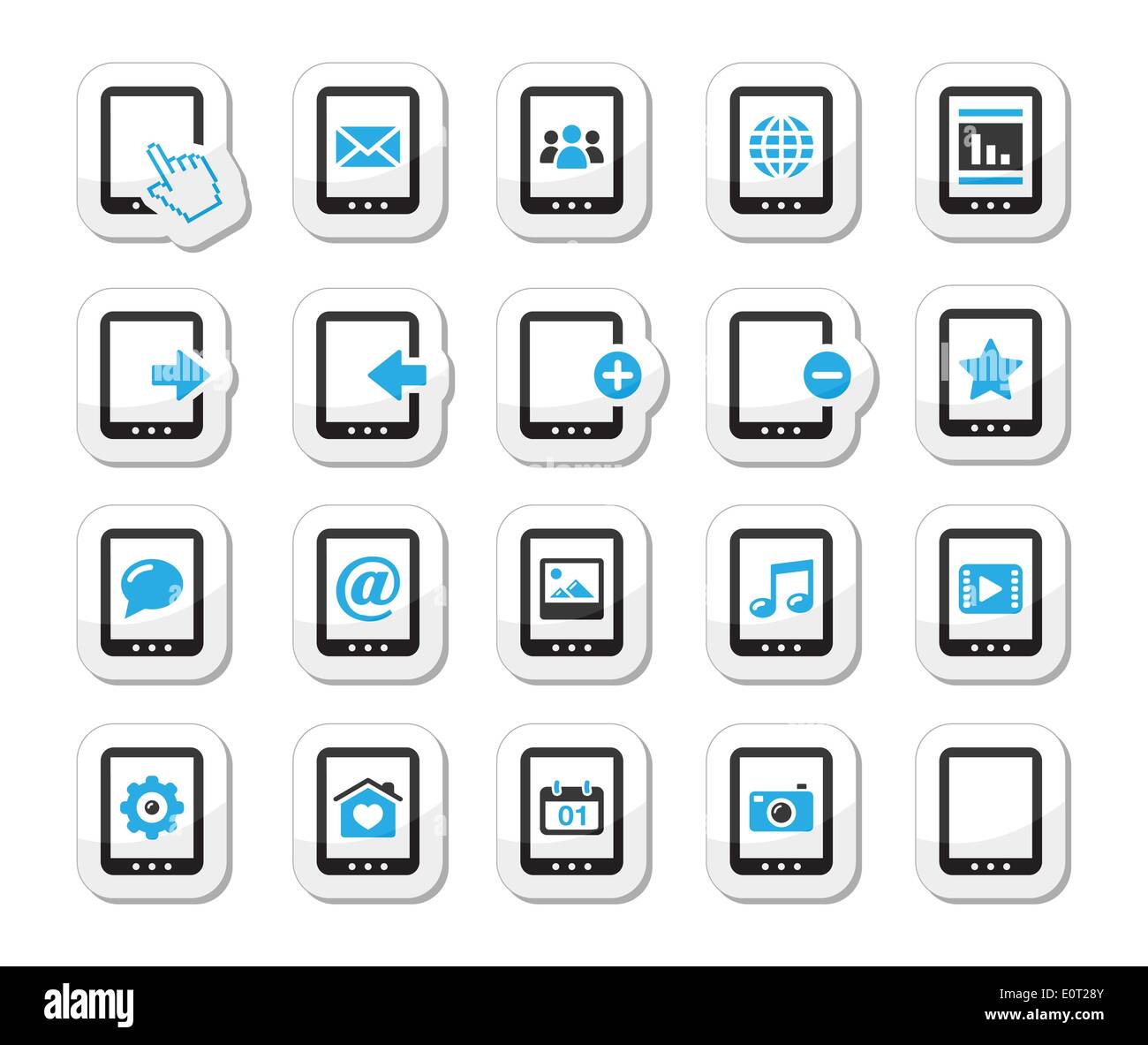 Tablet balck icons set Stock Vector Image & Art - Alamy