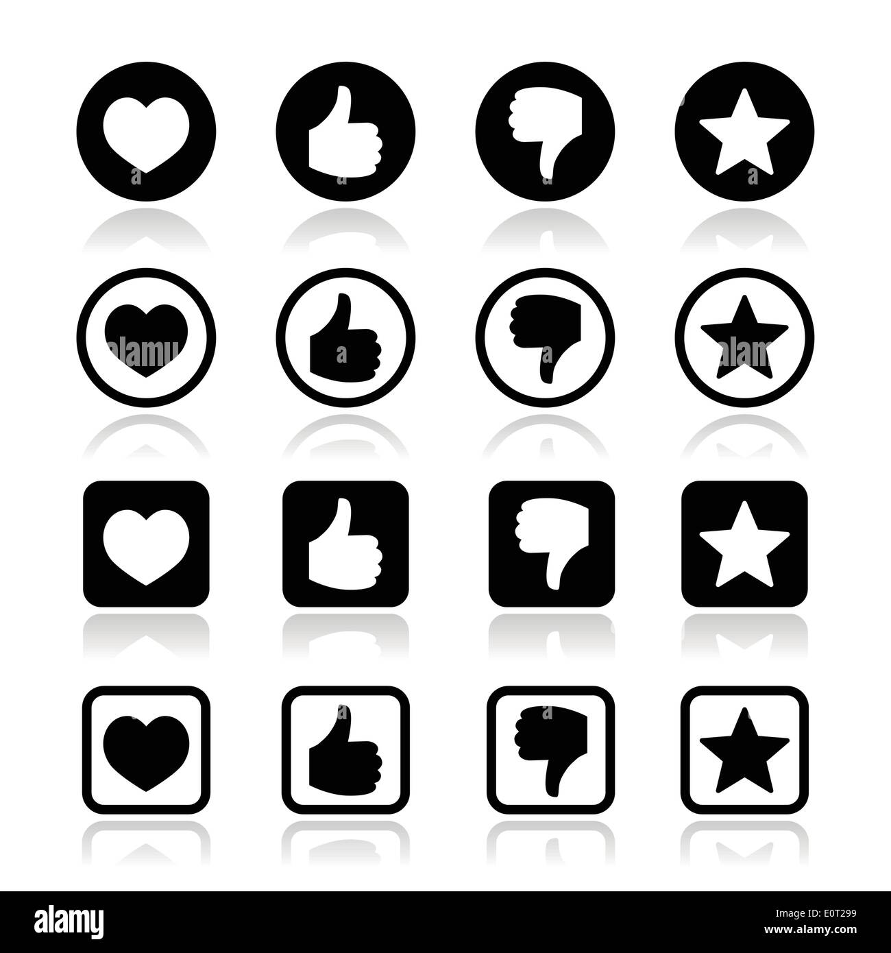 Like thumb up, love, favorite icons set Stock Vector Image & Art - Alamy