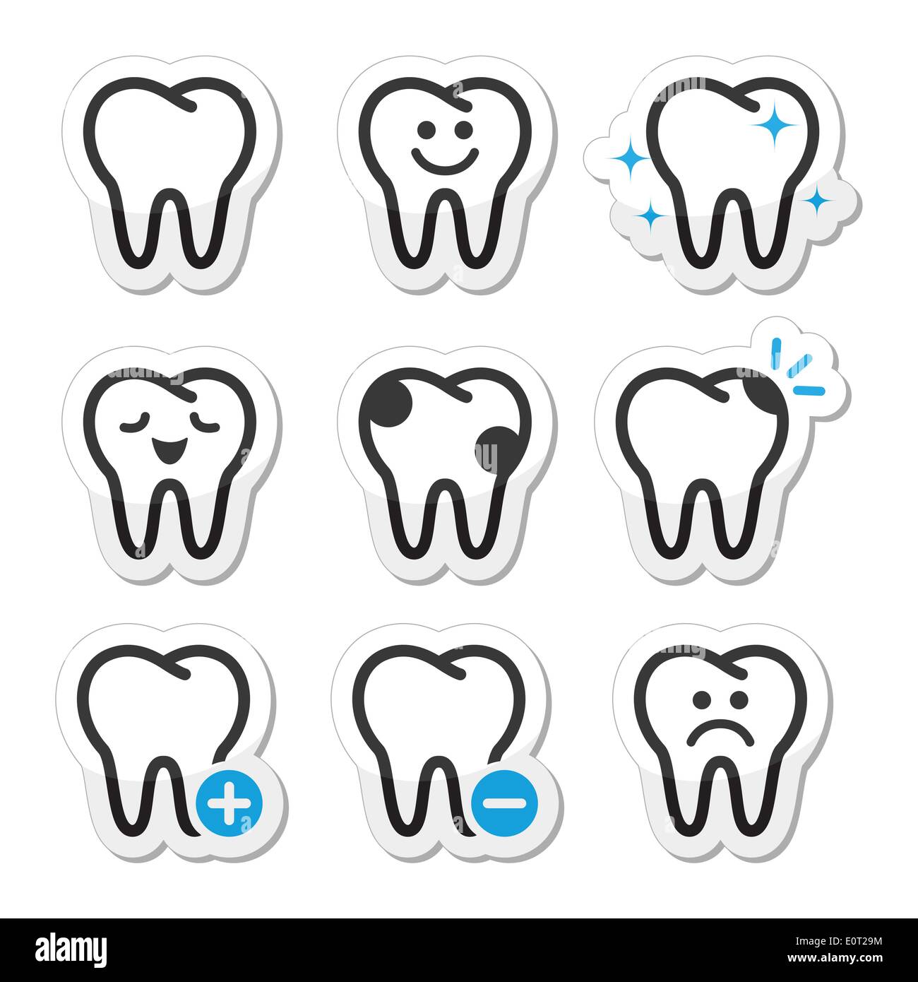 Tooth, teeth vector icons set Stock Vector Image & Art - Alamy