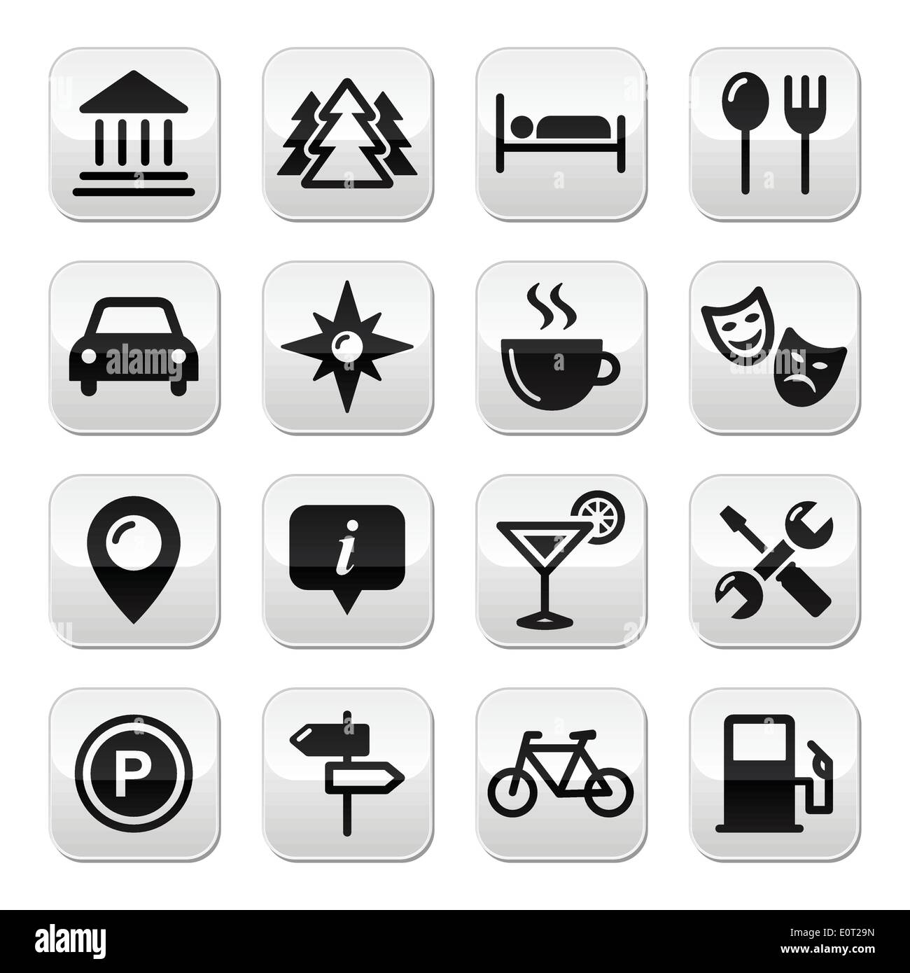 Travel tourism buttons set - vector Stock Vector Image & Art - Alamy