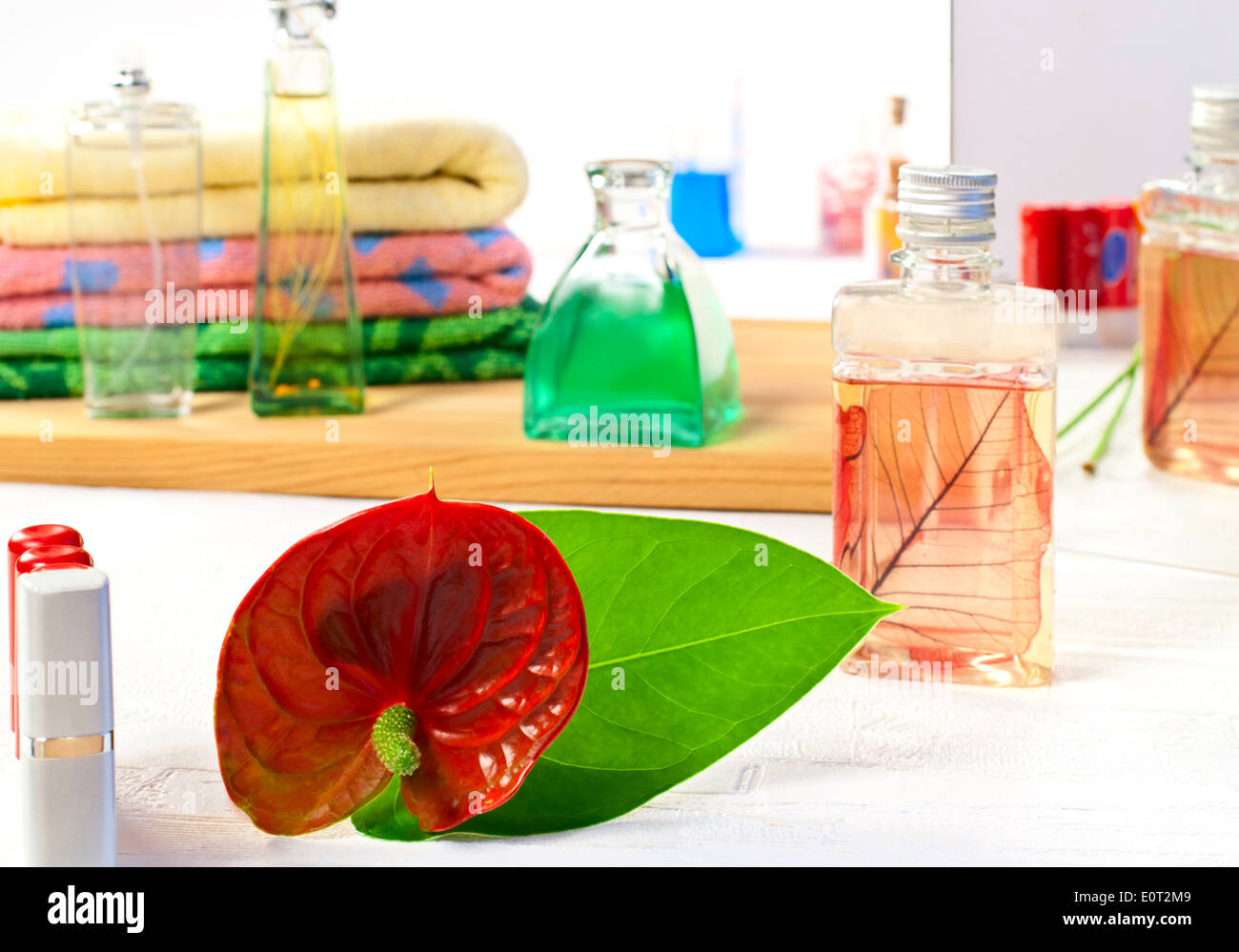 perfumes in the bathroom Stock Photo - Alamy