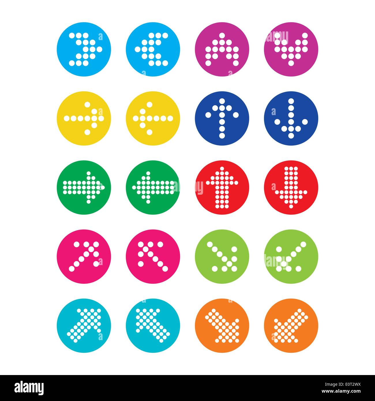 Dotted arrows round icons set isolated on white Stock Vector Image ...