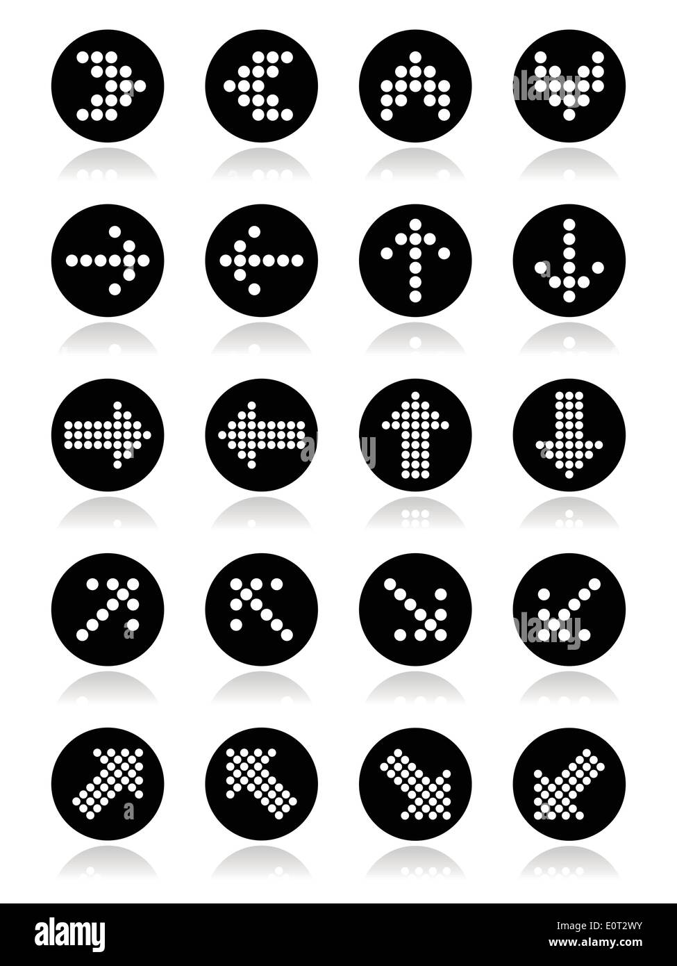 Dotted arrows round icons set isolated on white Stock Vector Image ...