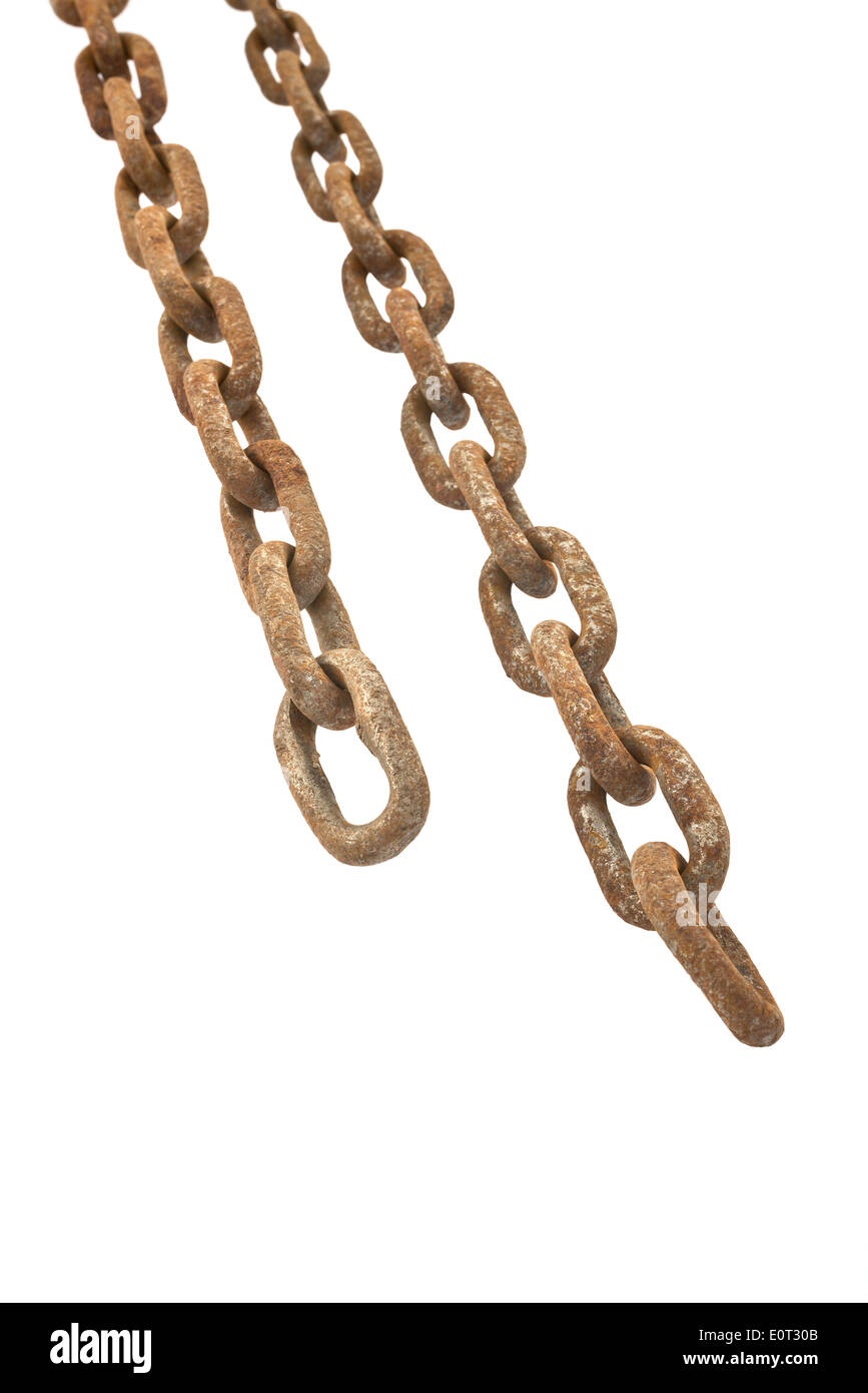 old rusty chain isolated on the white background Stock Photo - Alamy
