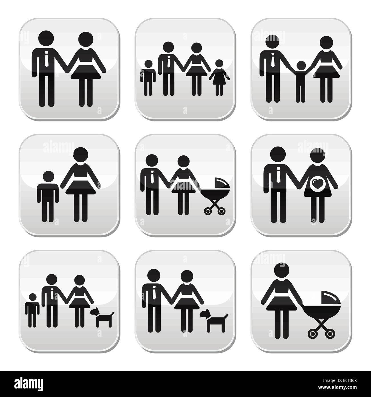 Parents adult children baby Stock Vector Images - Alamy