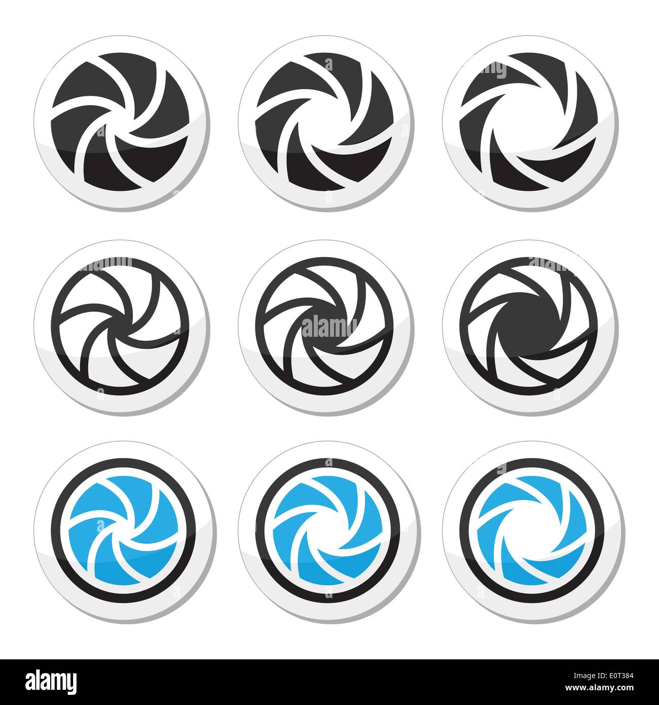 Camera shutter aperture vector icons set Stock Vector Image & Art - Alamy