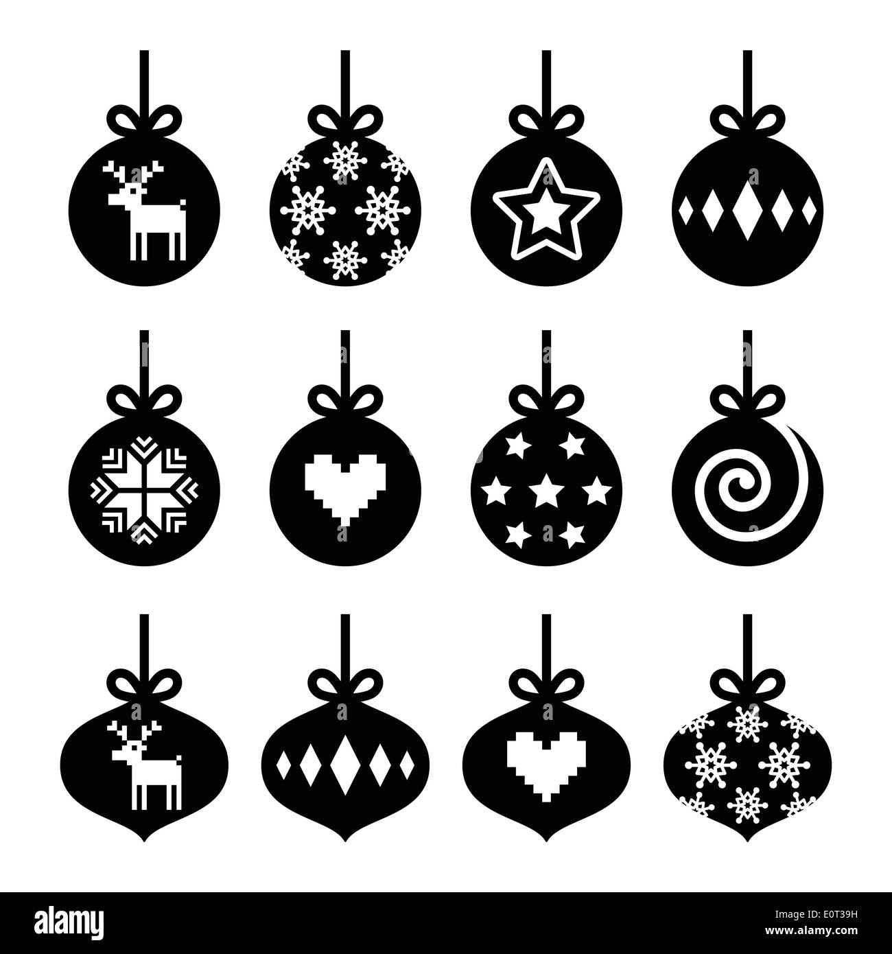 Christmas ball, Christmas bauble vector buttons set Stock Vector Image ...