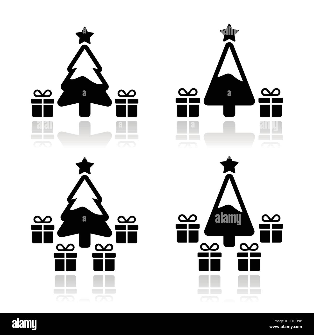 Present under tree Stock Vector Images - Alamy