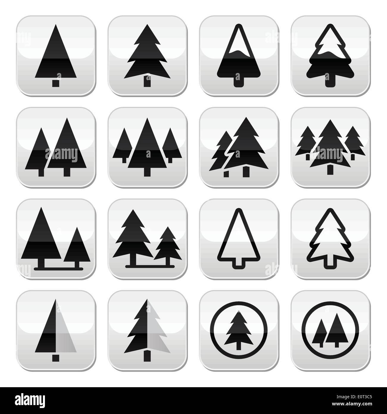 Pine tree vector buttons set Stock Vector Image & Art - Alamy