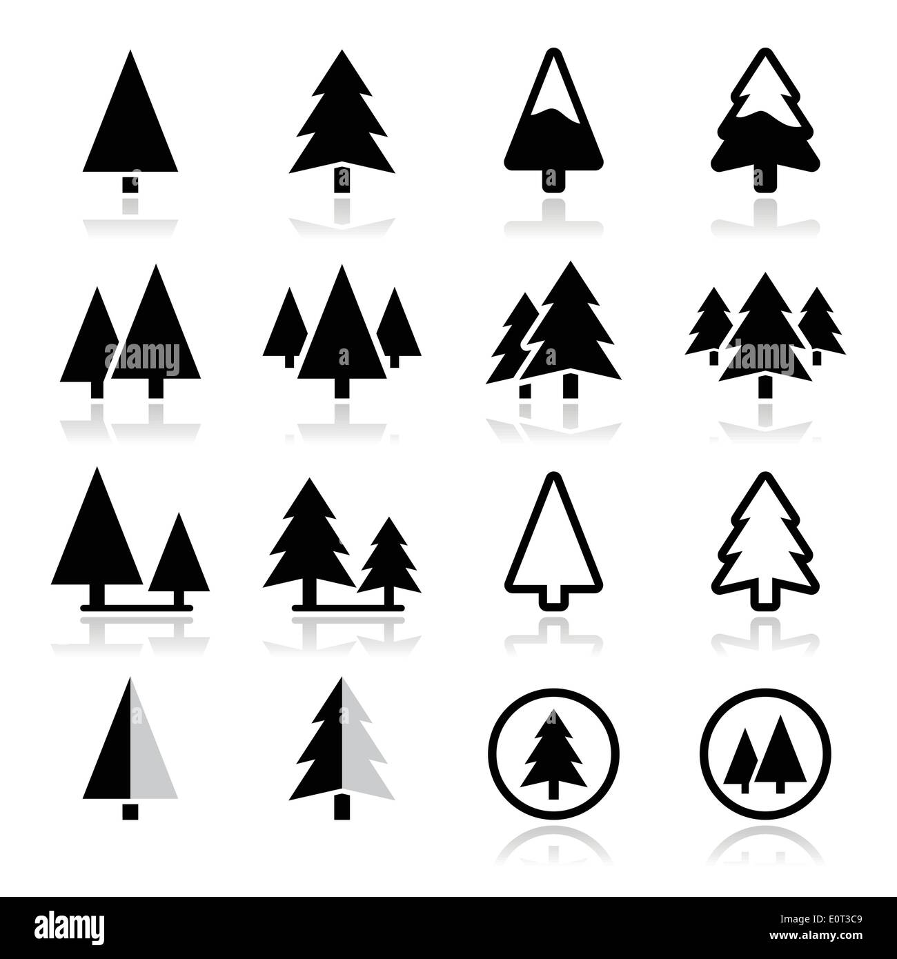 Pine tree vector icons set Stock Vector Image & Art - Alamy