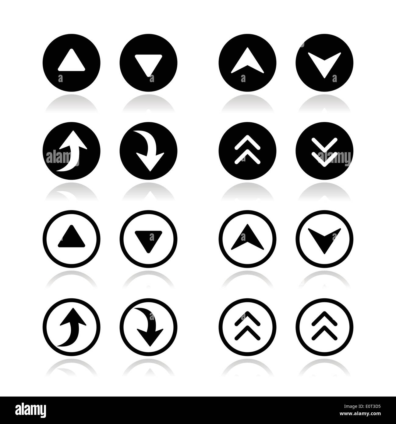 Up and down arrows round icons set Stock Vector Image & Art - Alamy