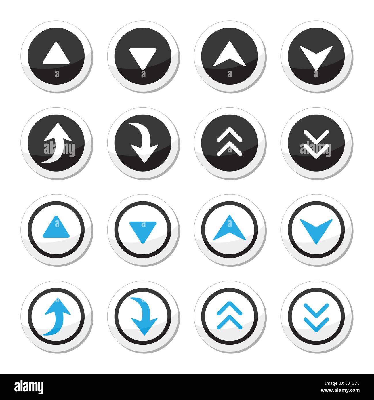 Up and down arrows round icons set Stock Vector Image & Art - Alamy
