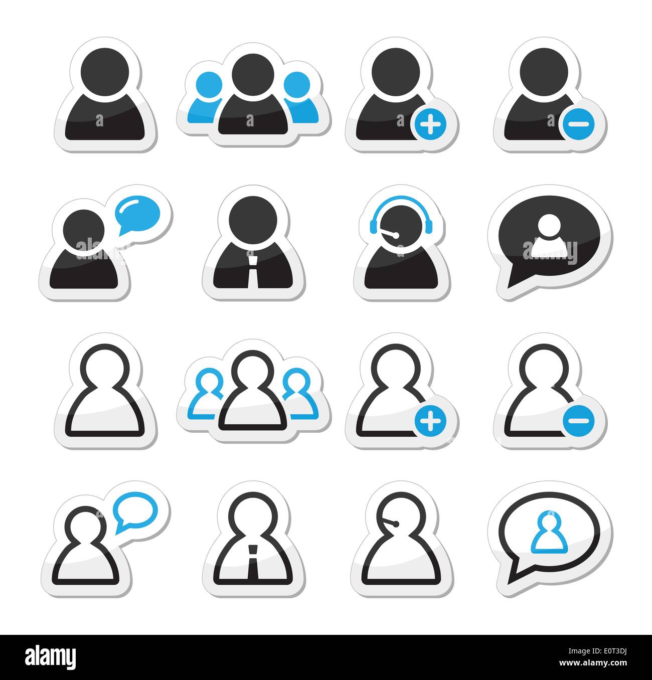 User man icon labels set for website Stock Vector Image & Art - Alamy