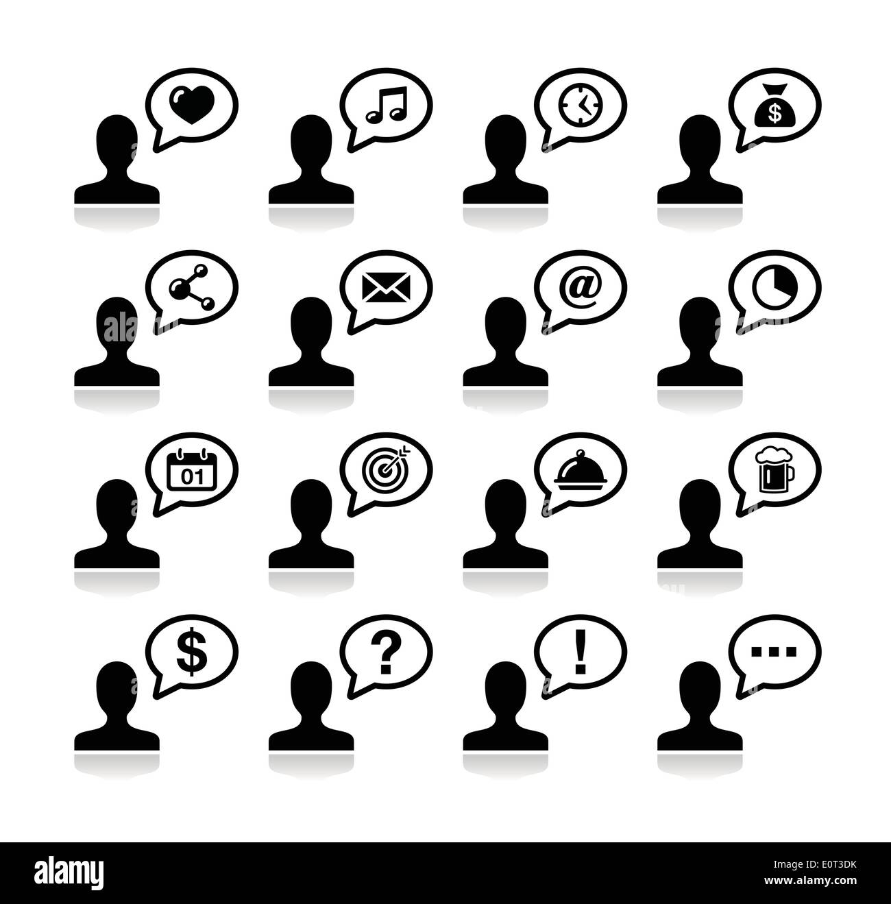 User communication, black icons set Stock Vector Image & Art - Alamy