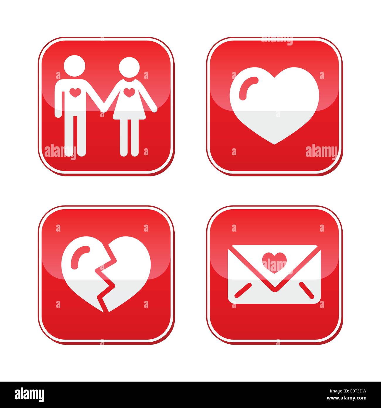 Love Valentine's Day buttons set Stock Vector Image & Art - Alamy
