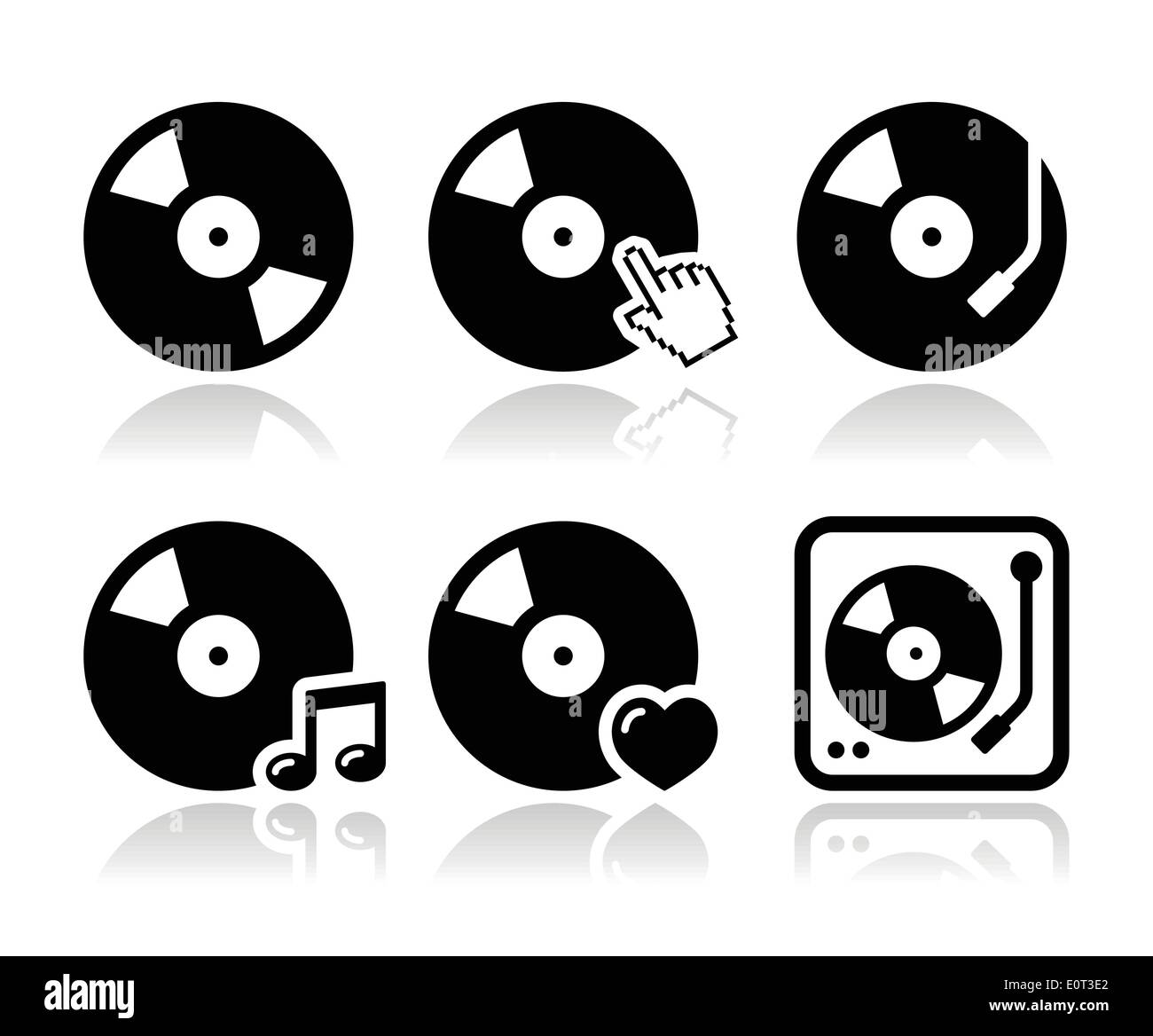 Vinyl record, DJ vector icons set Stock Vector Image & Art - Alamy