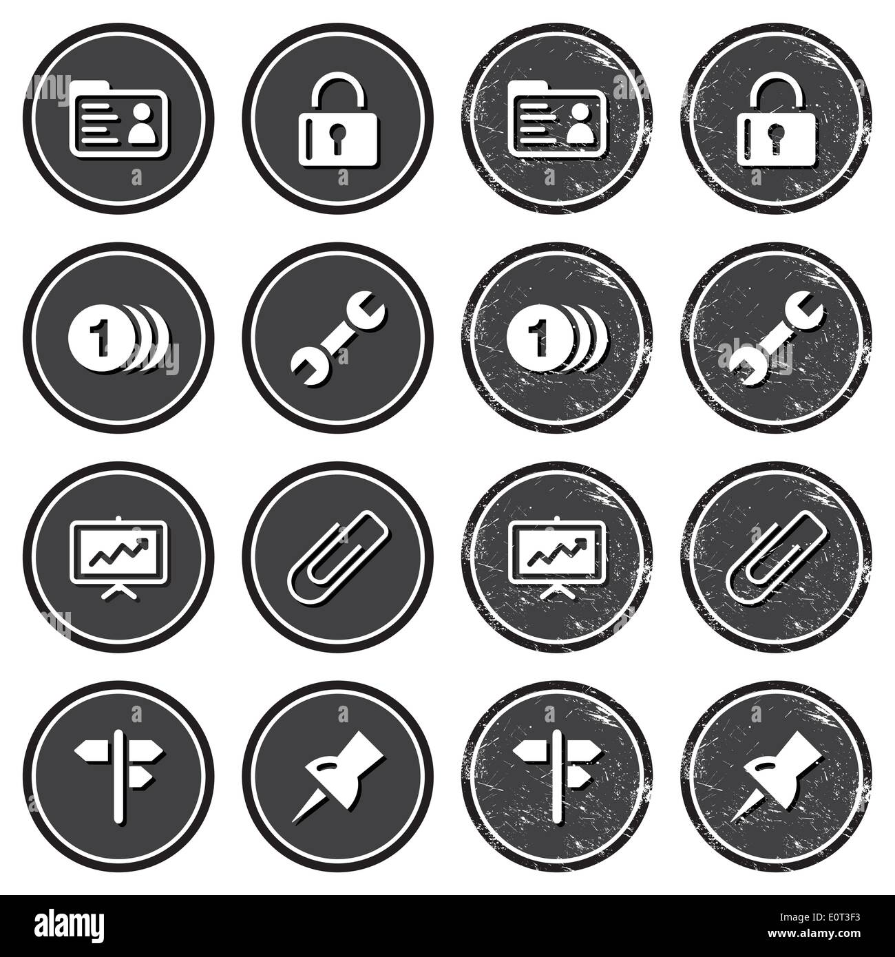 Website navigation icons on retro labels set Stock Vector Image & Art ...