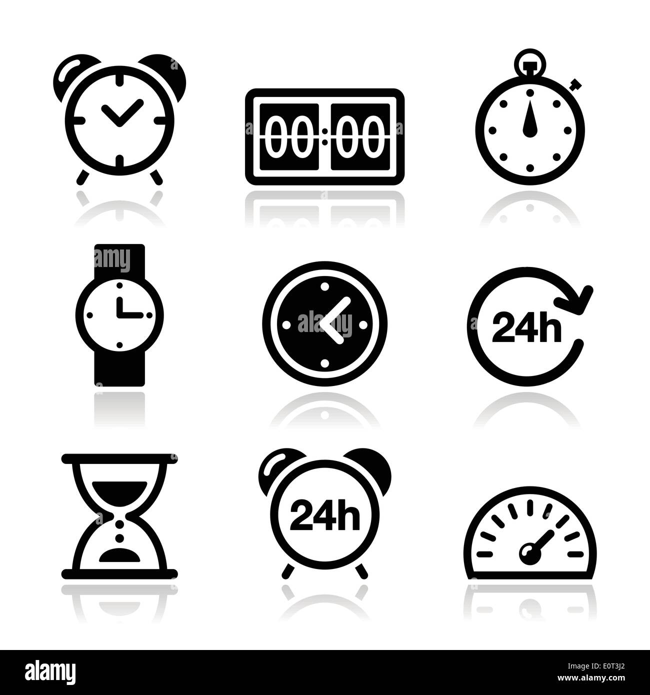 Time, clock vector icons set Stock Vector Image & Art - Alamy
