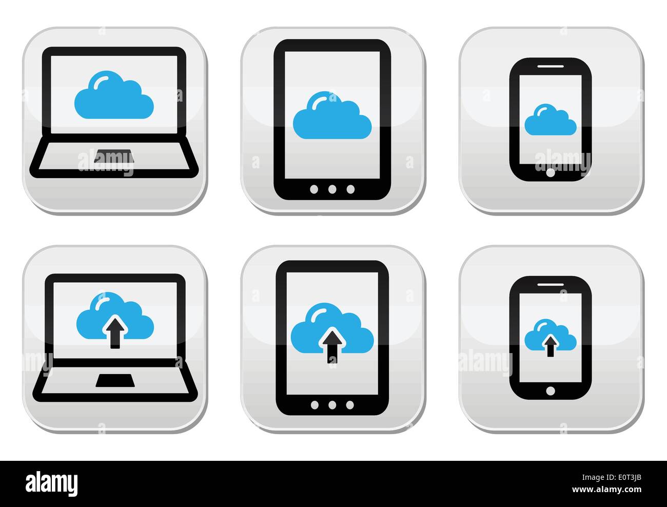 Tablet phone on laptop Stock Vector Images - Alamy