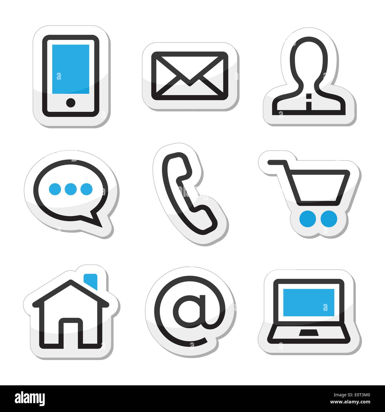 Contact vector icons Stock Vector Images - Alamy