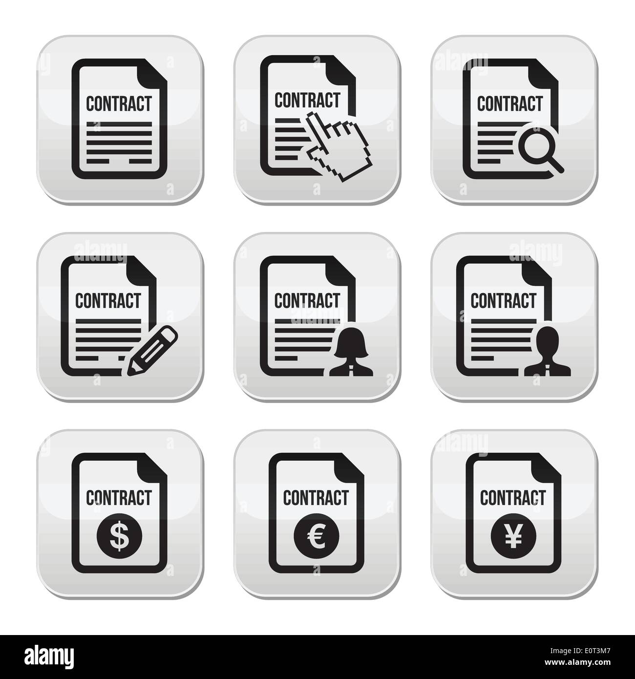 Business or work contract signing vector buttons set Stock Vector Image ...