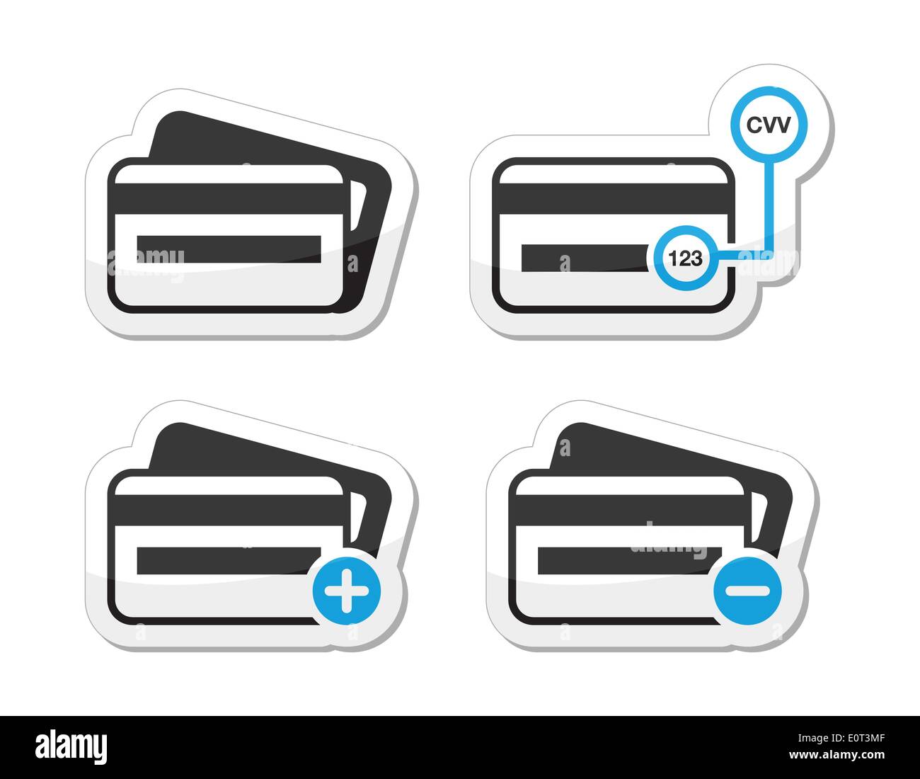 Cvv code icons as labels set Stock Vector Images - Alamy