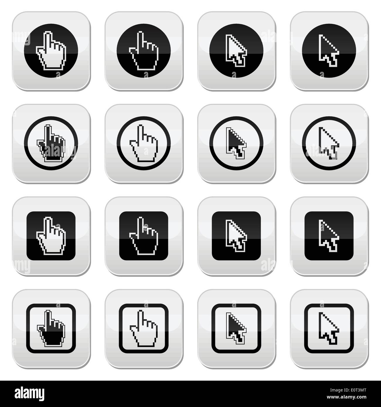 Hand and arrow cursor vector buttons set Stock Vector Image & Art - Alamy