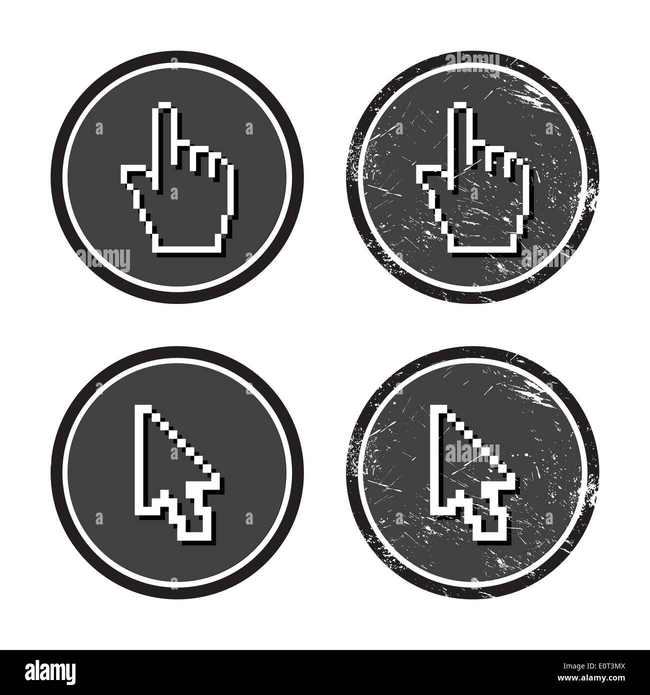 Cursors hand and arrow on retro label Stock Vector Image & Art - Alamy