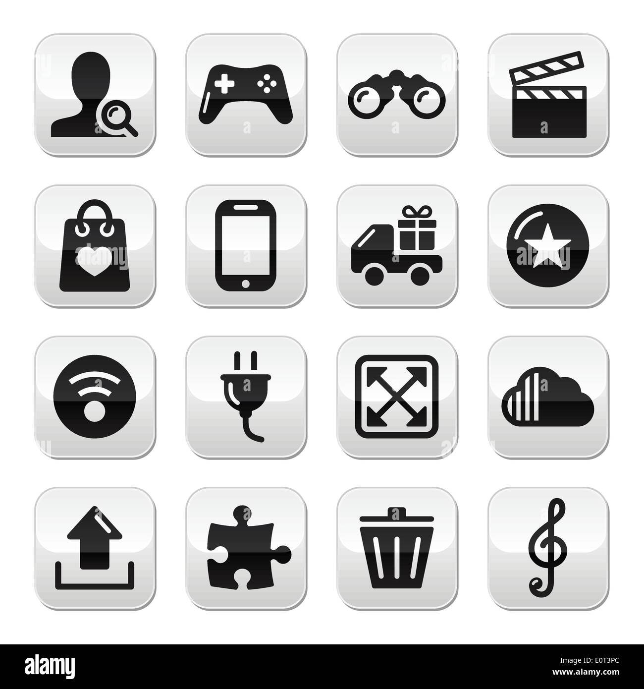 Web internet grey buttons set - vector Stock Vector Image & Art - Alamy