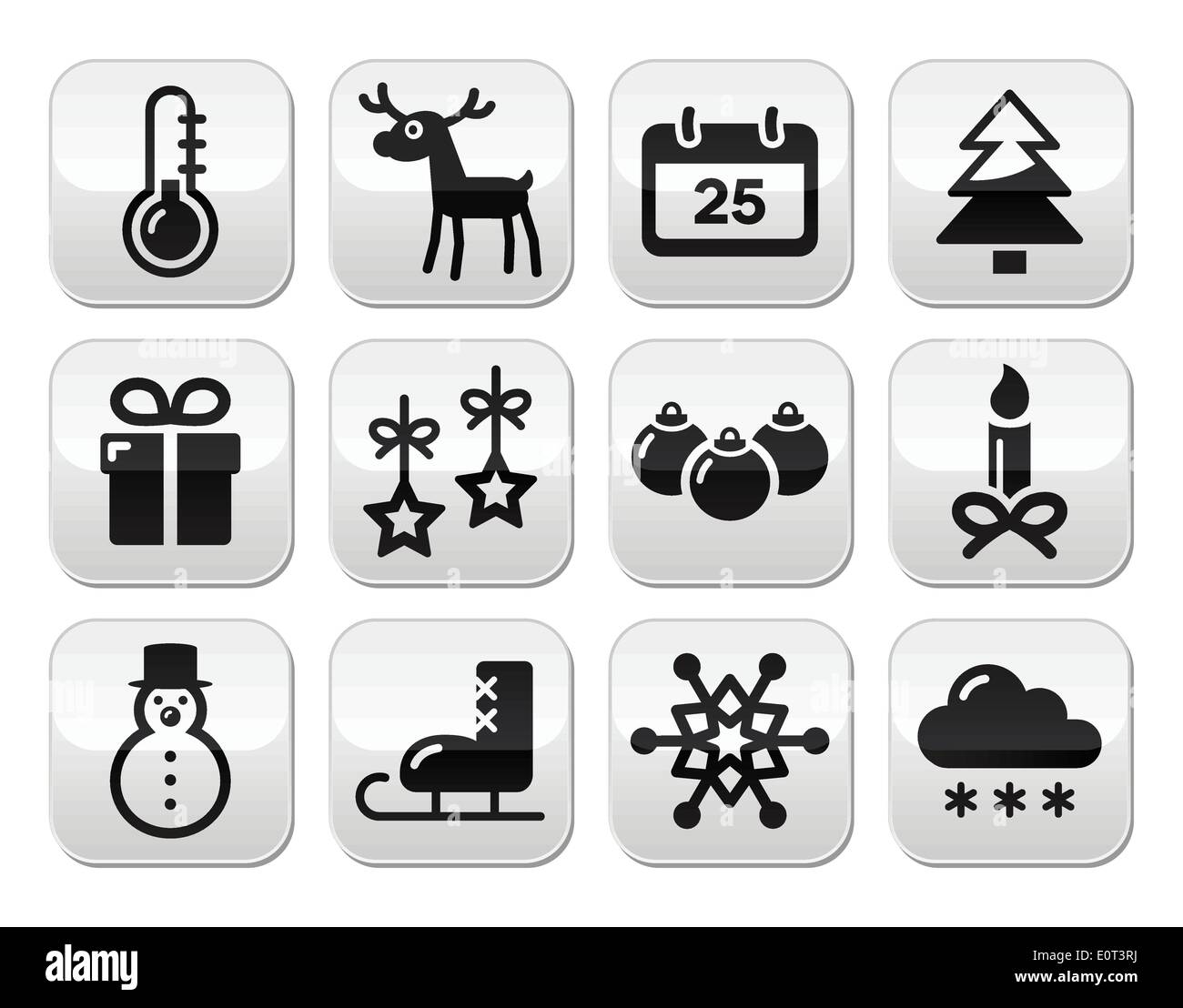 Christmas winter vector buttons set Stock Vector Image & Art - Alamy