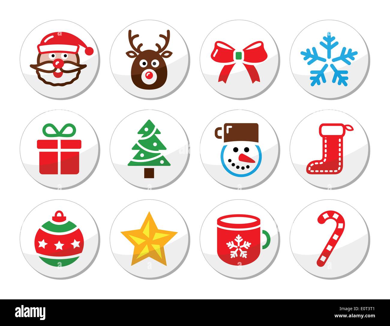 Christmas, santa vector icons set Stock Vector Image & Art - Alamy