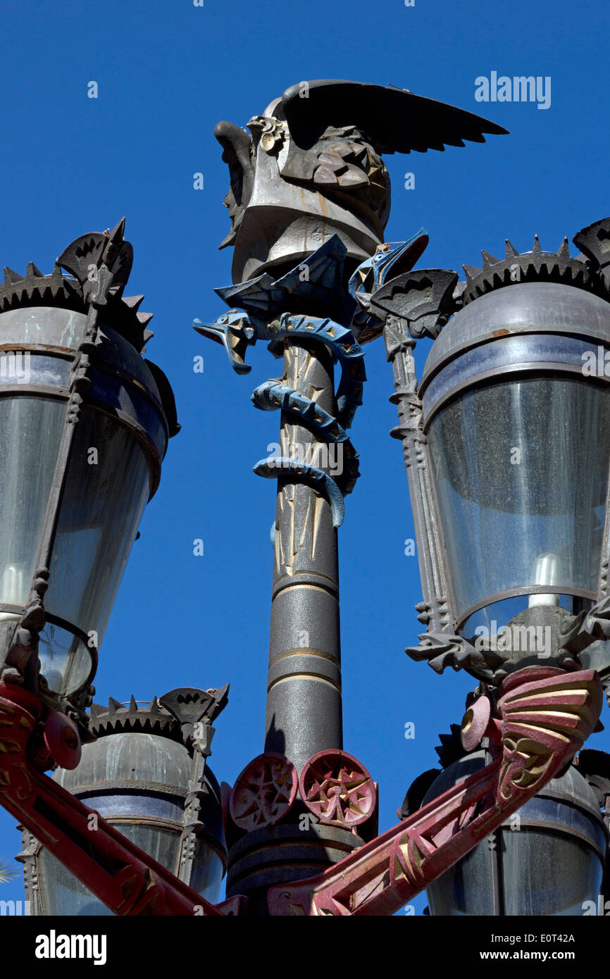 Street lamps at Placa Real, Barcelona, Spain Stock Photo - Alamy