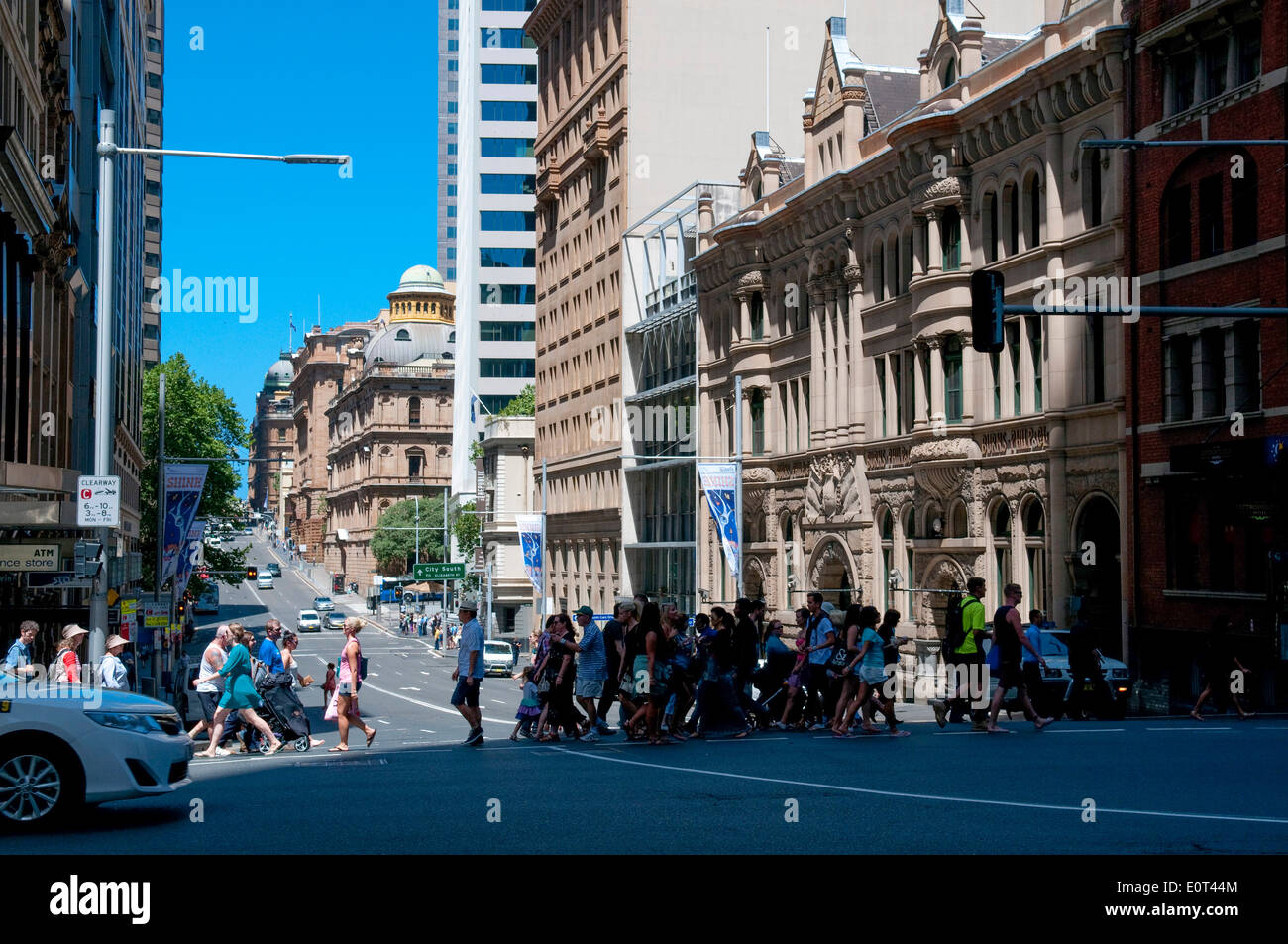 Street scene George Street, Sydney, New South Wales, Australia Stock ...