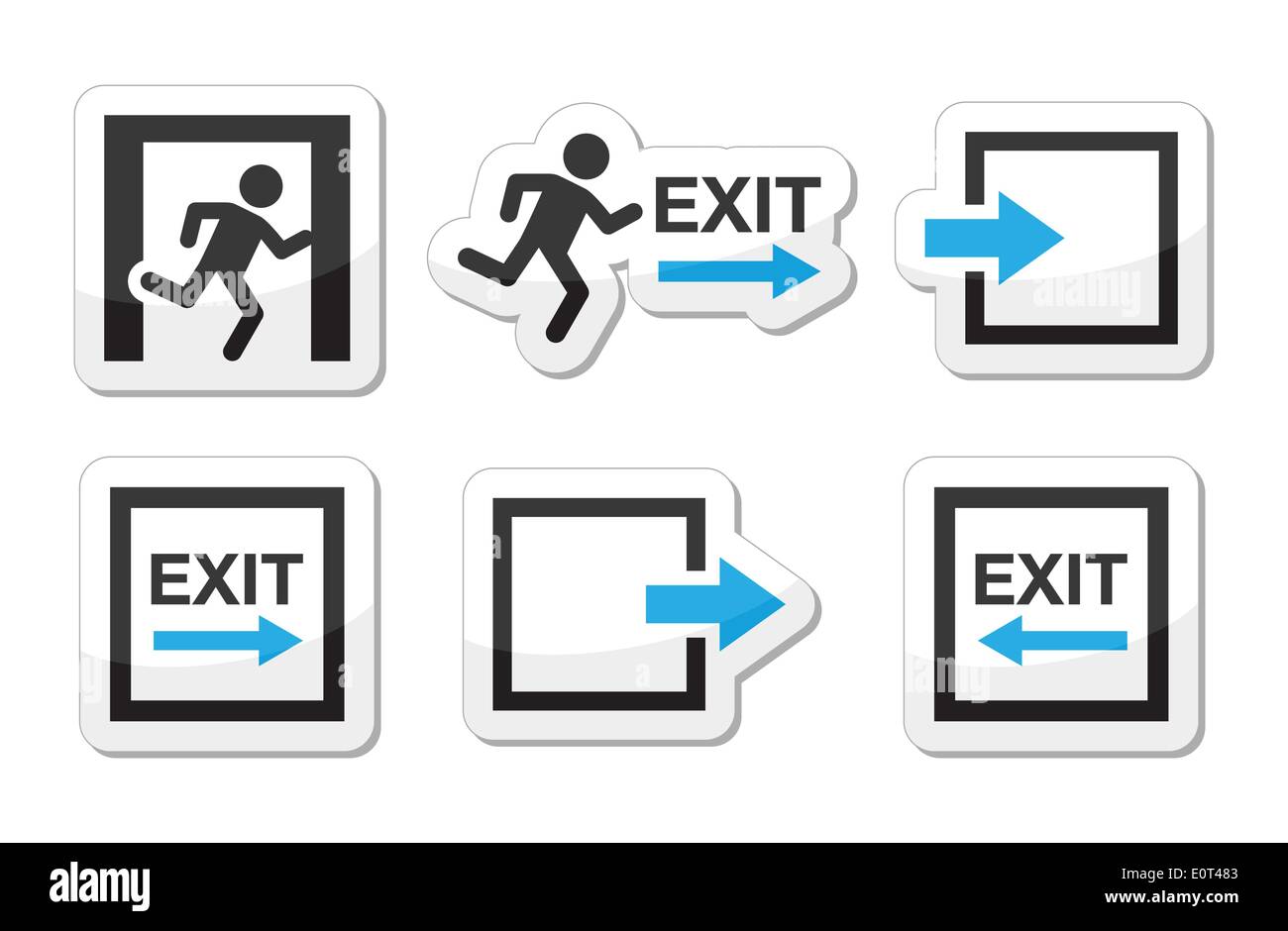 Emergency exit icons vector set Stock Vector Image & Art - Alamy