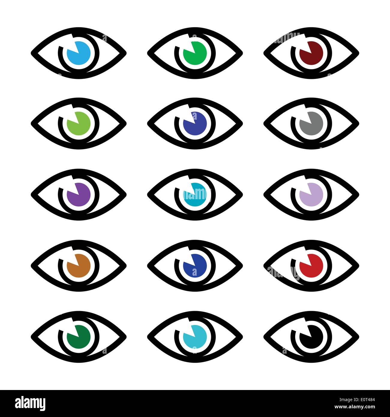 Eye colors sight icons set - vector icons set Stock Vector Image & Art ...