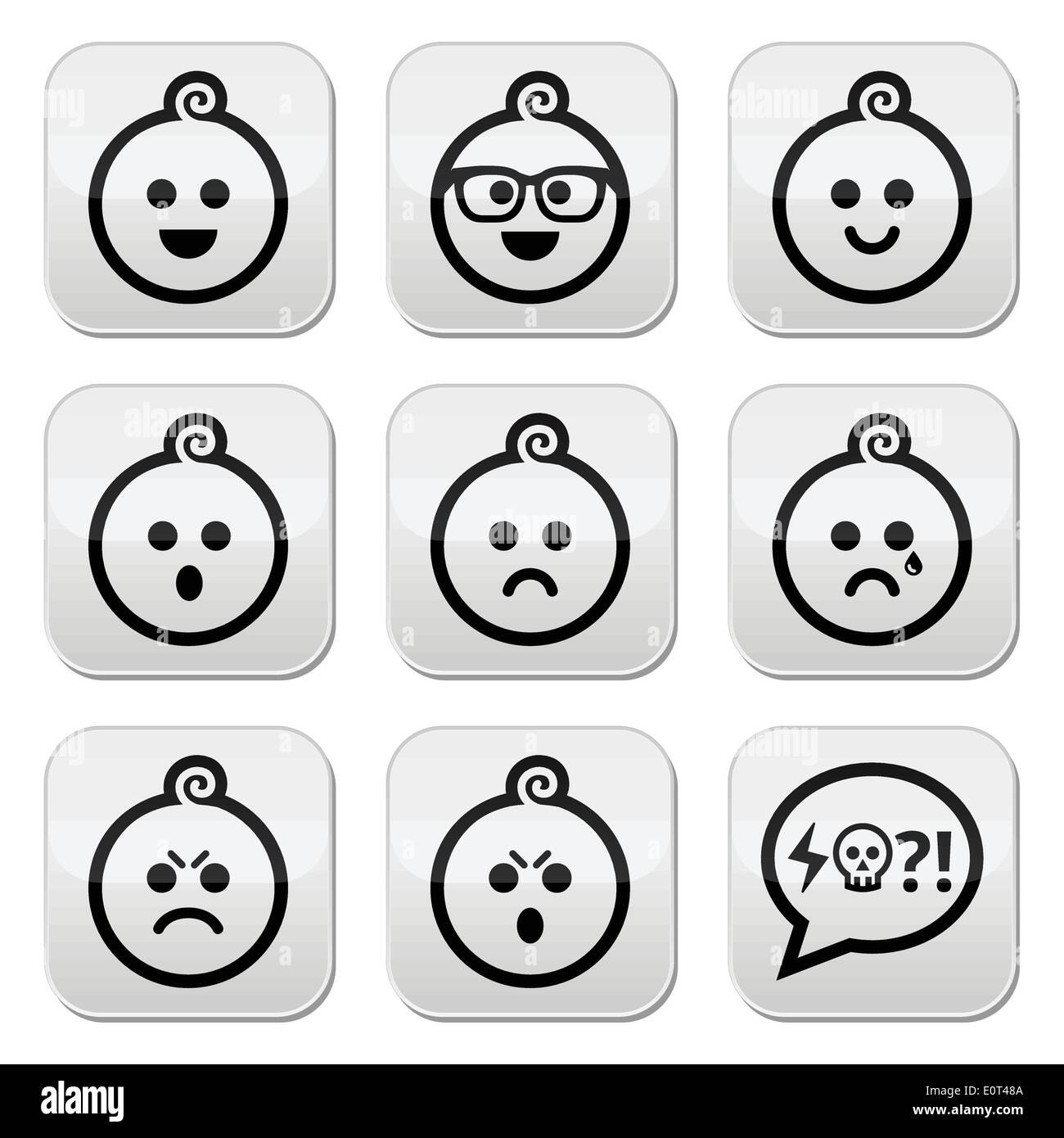 Baby boy faces, avatar vector buttons set Stock Vector Image & Art - Alamy