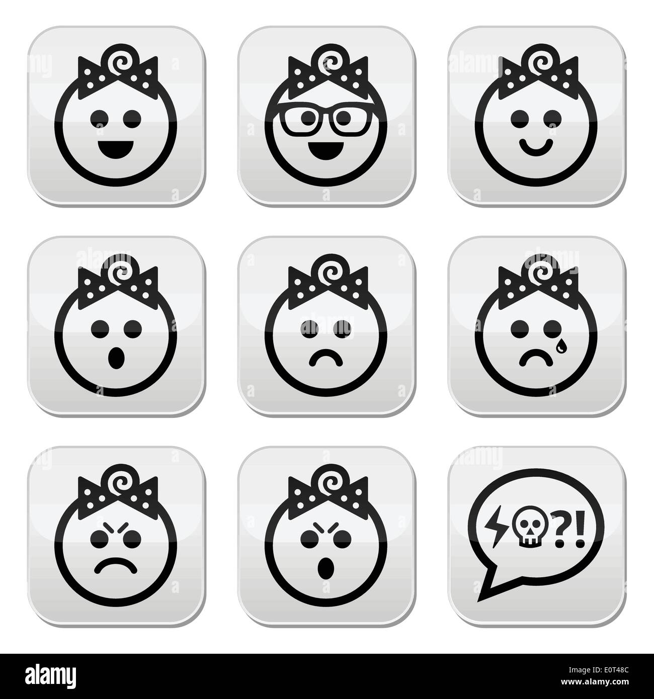 Baby girl faces, avatar vector buttons set Stock Vector Image & Art - Alamy