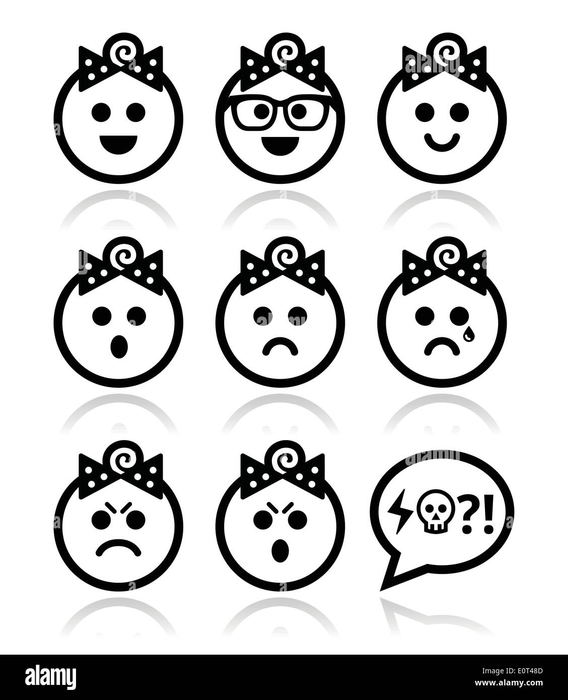 Girl icons Cut Out Stock Images & Pictures - Alamy