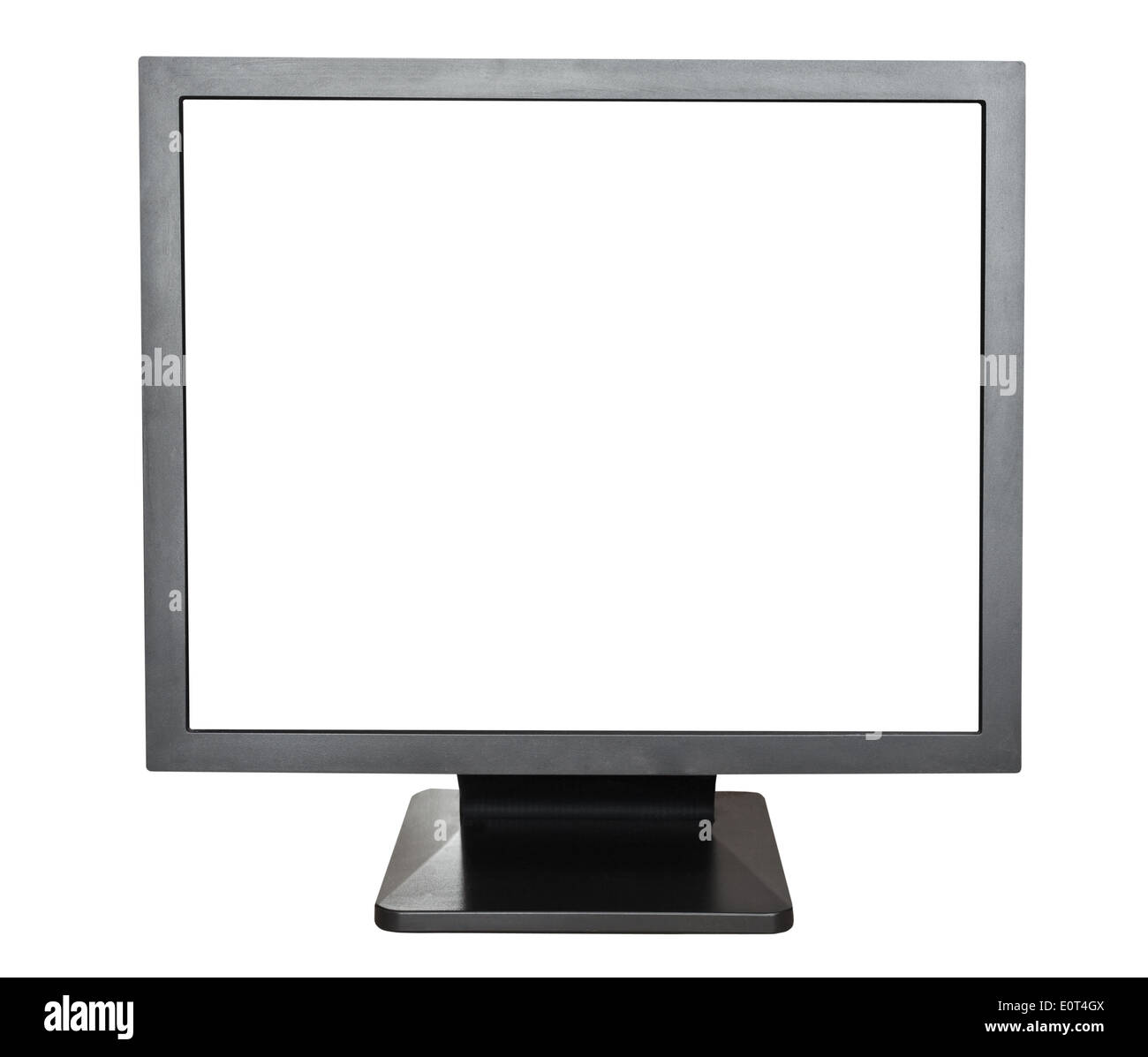front view of black display with cut out screen isolated on white ...