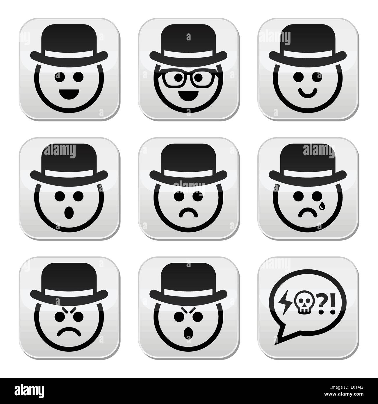 Hat faces Stock Vector Images - Alamy