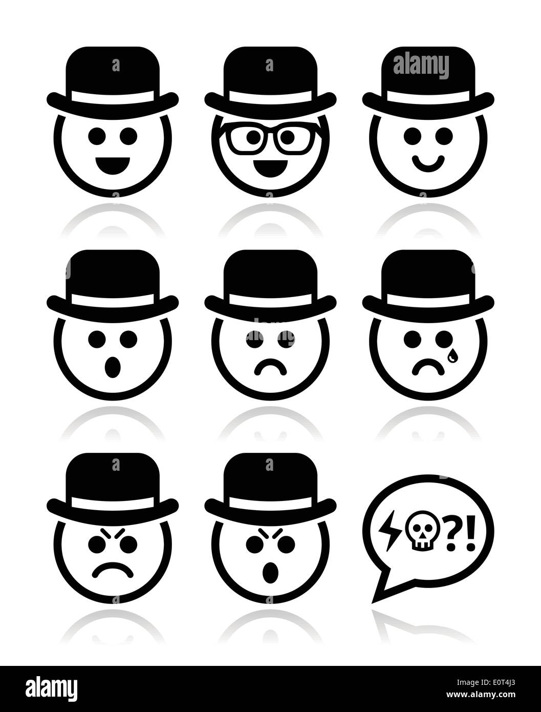 Vector man in hat Black and White Stock Photos & Images - Alamy