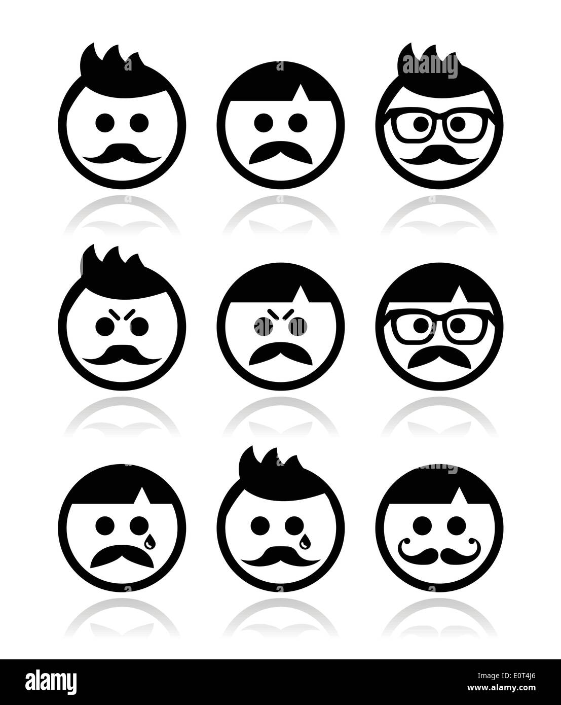 Man with moustache or mustache, avatar vector icons set Stock Vector ...