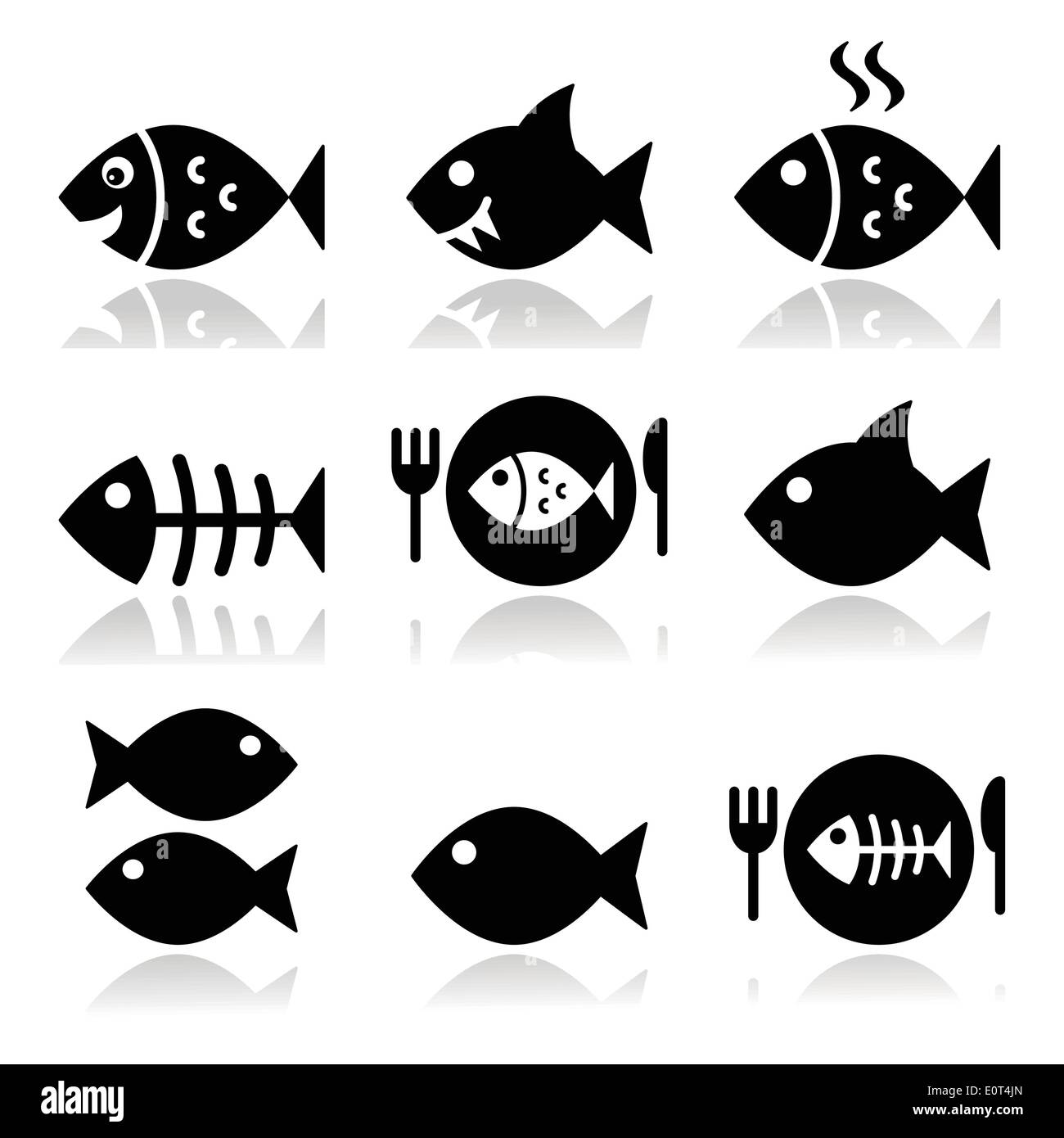 Plate of fish Stock Vector Images - Alamy