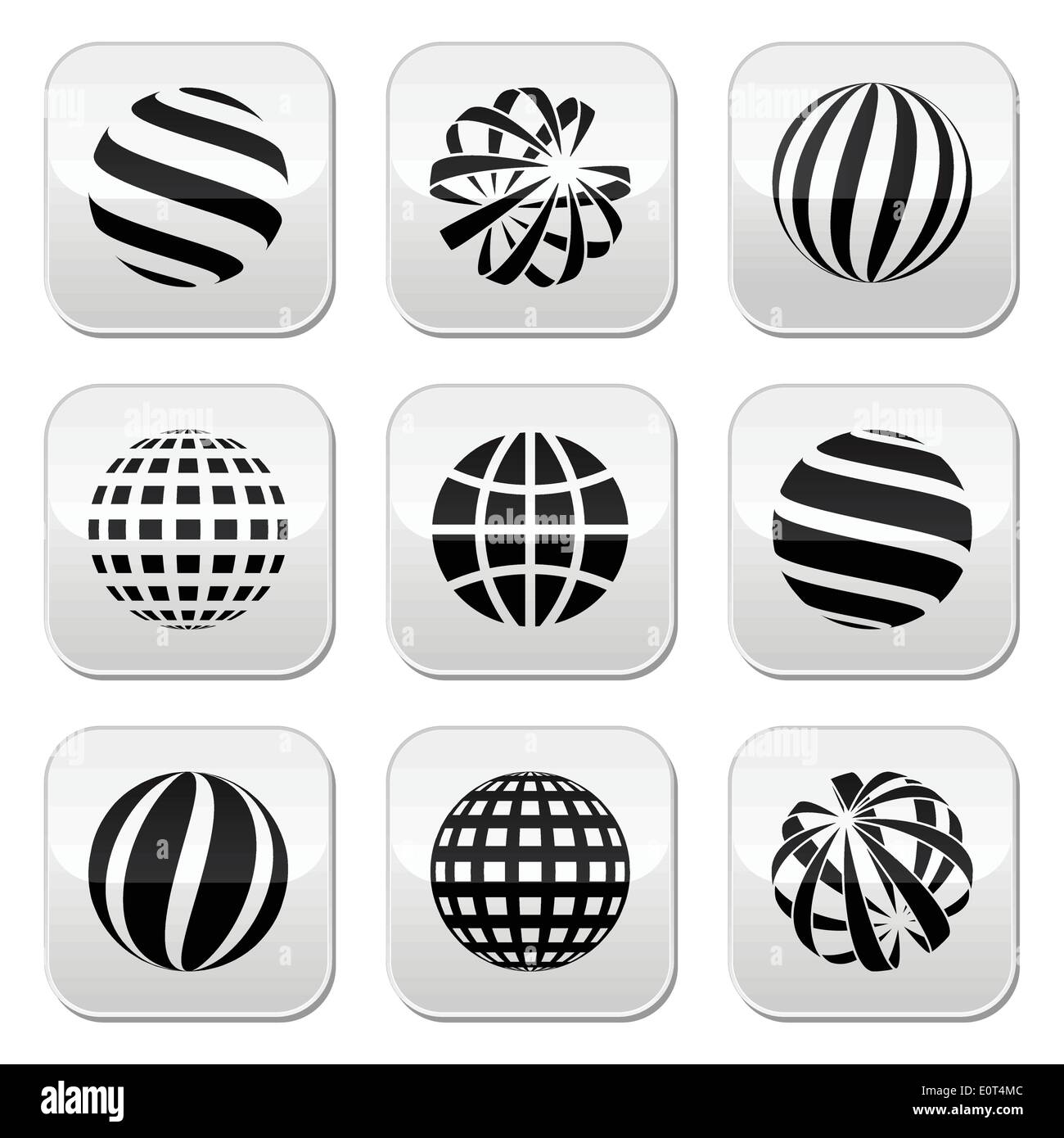 Globe sphere, earth vector buttons set Stock Vector Image & Art - Alamy