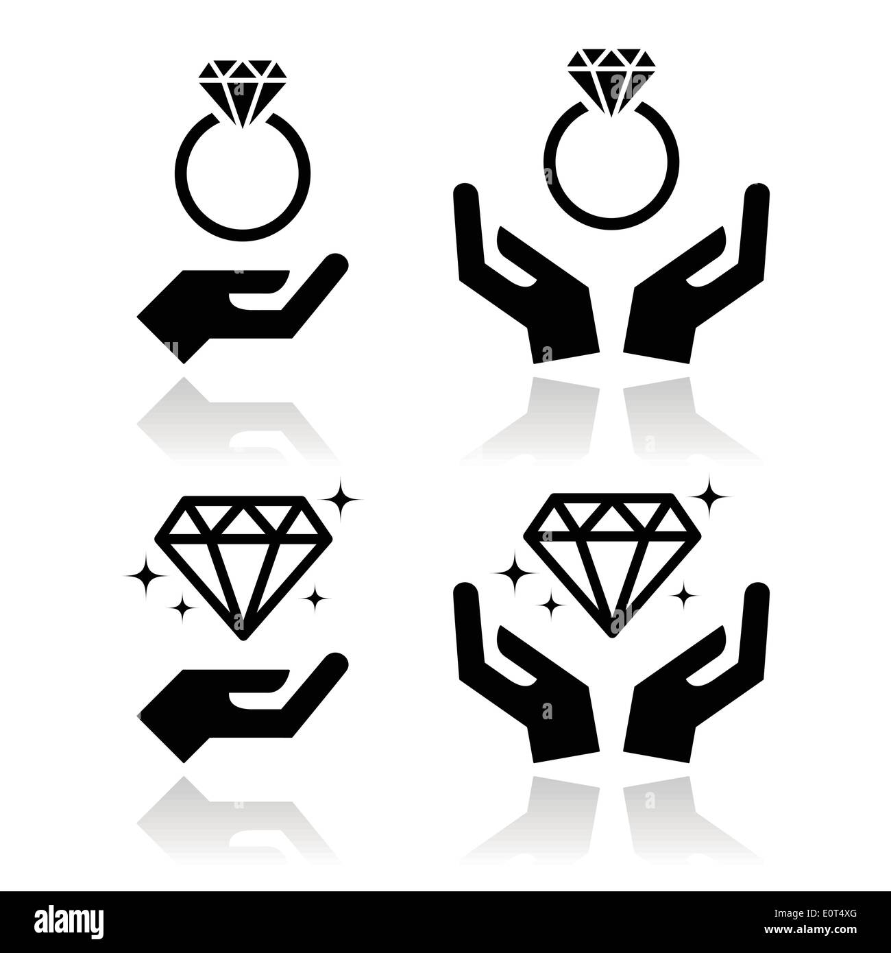 Diamond engagement ring with hands vector icon Stock Vector Image & Art ...