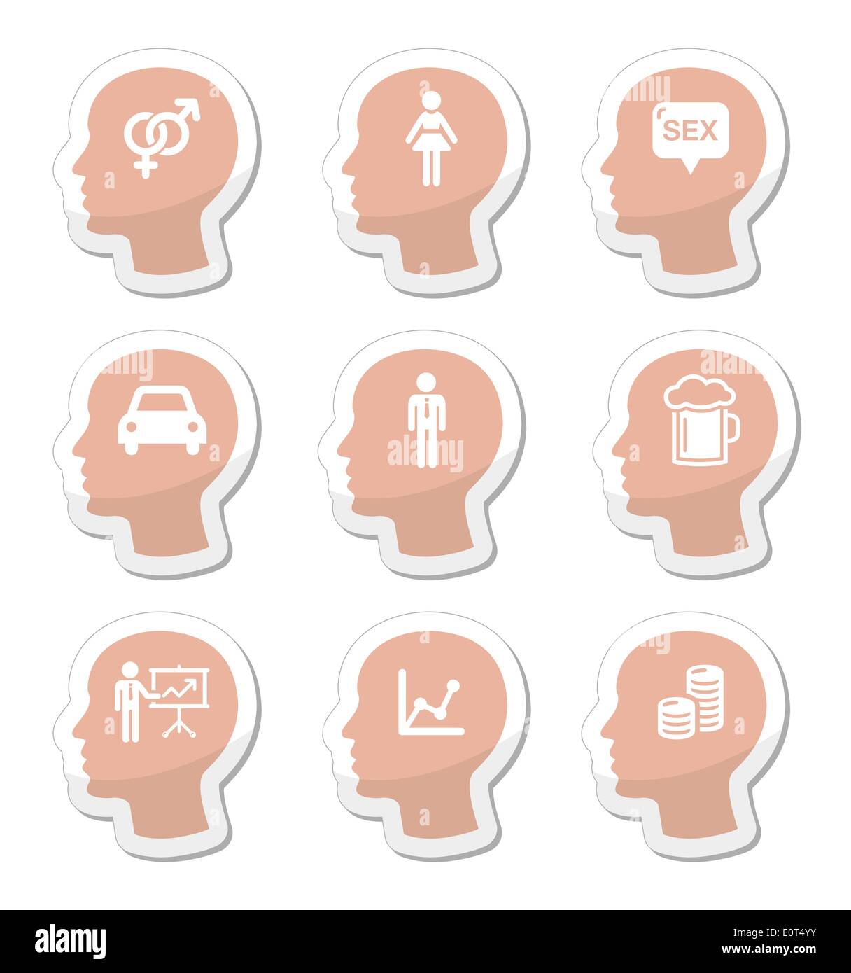 Head, man thoughts vector icons set Stock Vector Image & Art - Alamy