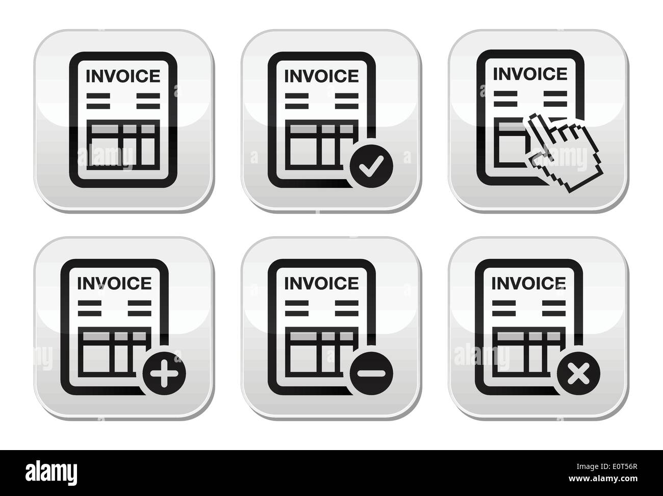 Invoice, finance vector buttons set Stock Vector Image & Art - Alamy
