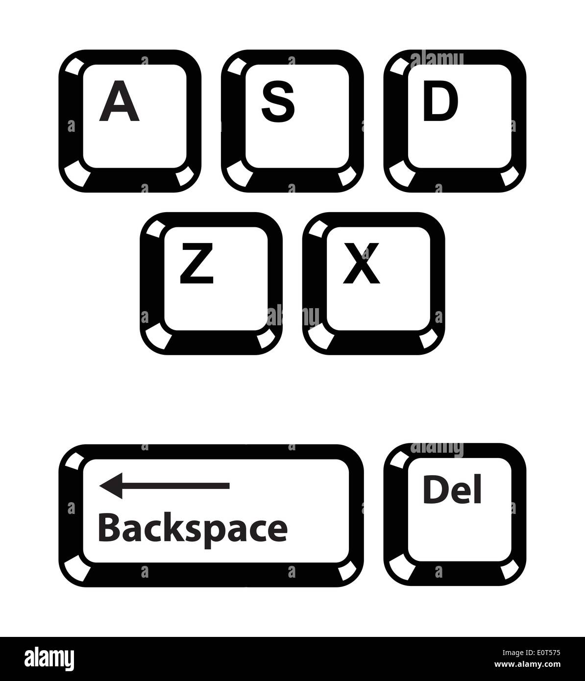 Keyboard keys buttons icons set - backspace Stock Vector Image & Art ...