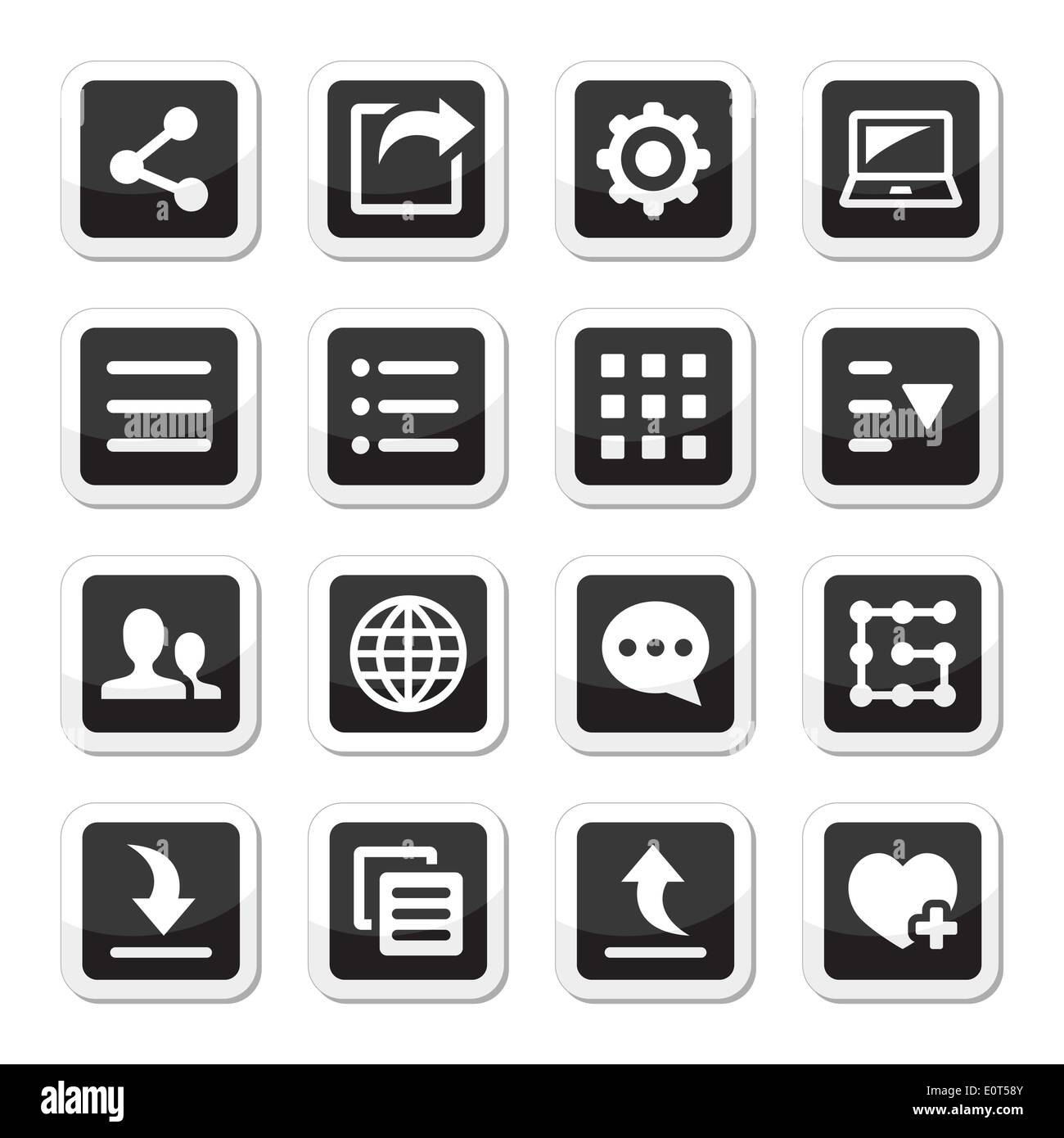 Menu settings tools icons set Stock Vector Image & Art - Alamy