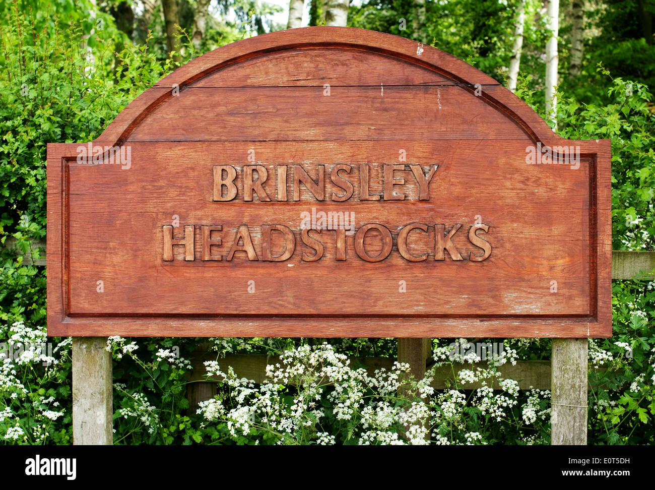 Brinsley Headstocks Sign - Nottinghamshire Stock Photo - Alamy